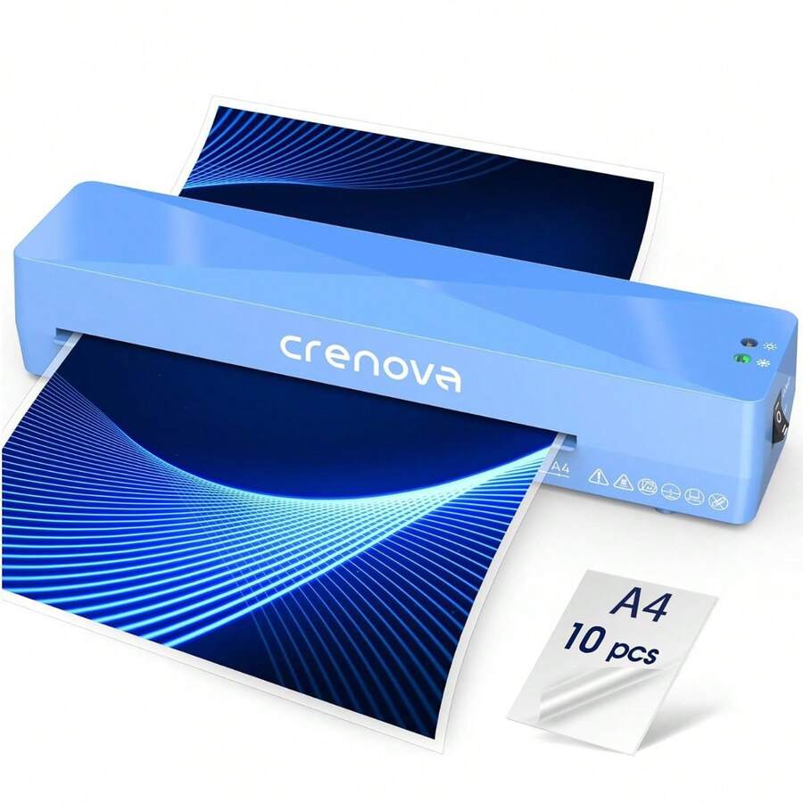 CRENOVA Crenova Laminator Machine With 10 Laminating Sheets, A4 ...