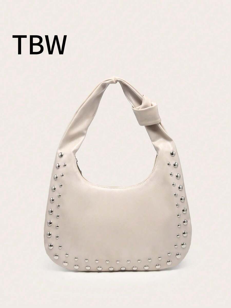 FRIFUL Women's Crescent-Shaped Shoulder Bag, Solid Color PU Material ...