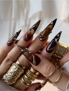 Fall Autumn Nail Design,10PCS Handmade Press On Nails,Gothic Nails,Y2K ...