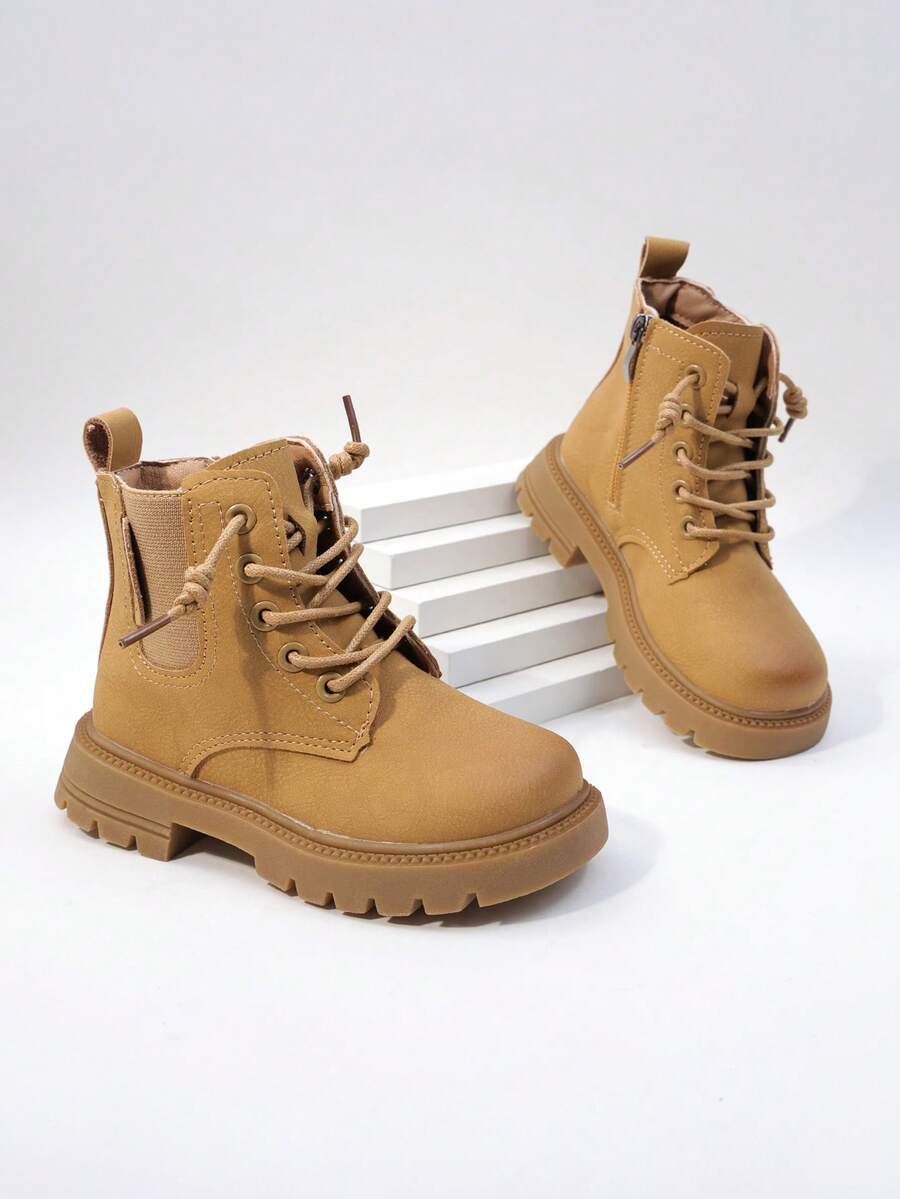 1 Paar Kinder Irisierender Glitzer Patchwork Stiefeletten mit Schnürung ...