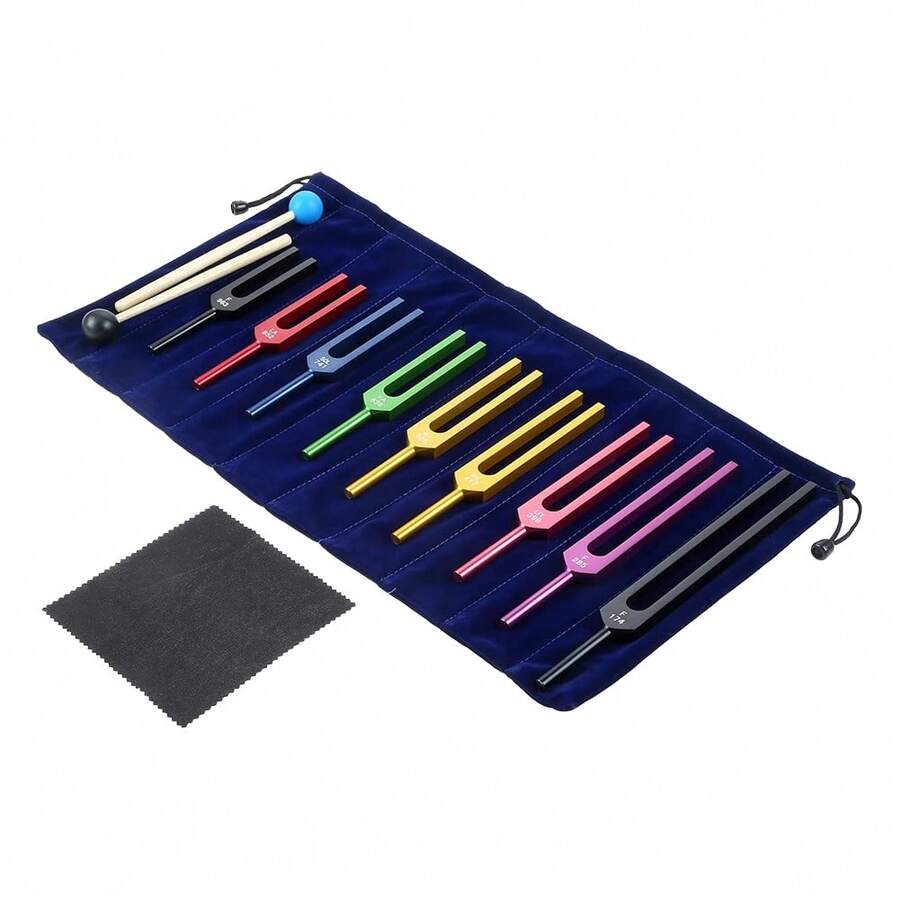 Tuning Fork Set, 9 PCS Color Tuning Forks For Healing Chakra,Sound ...