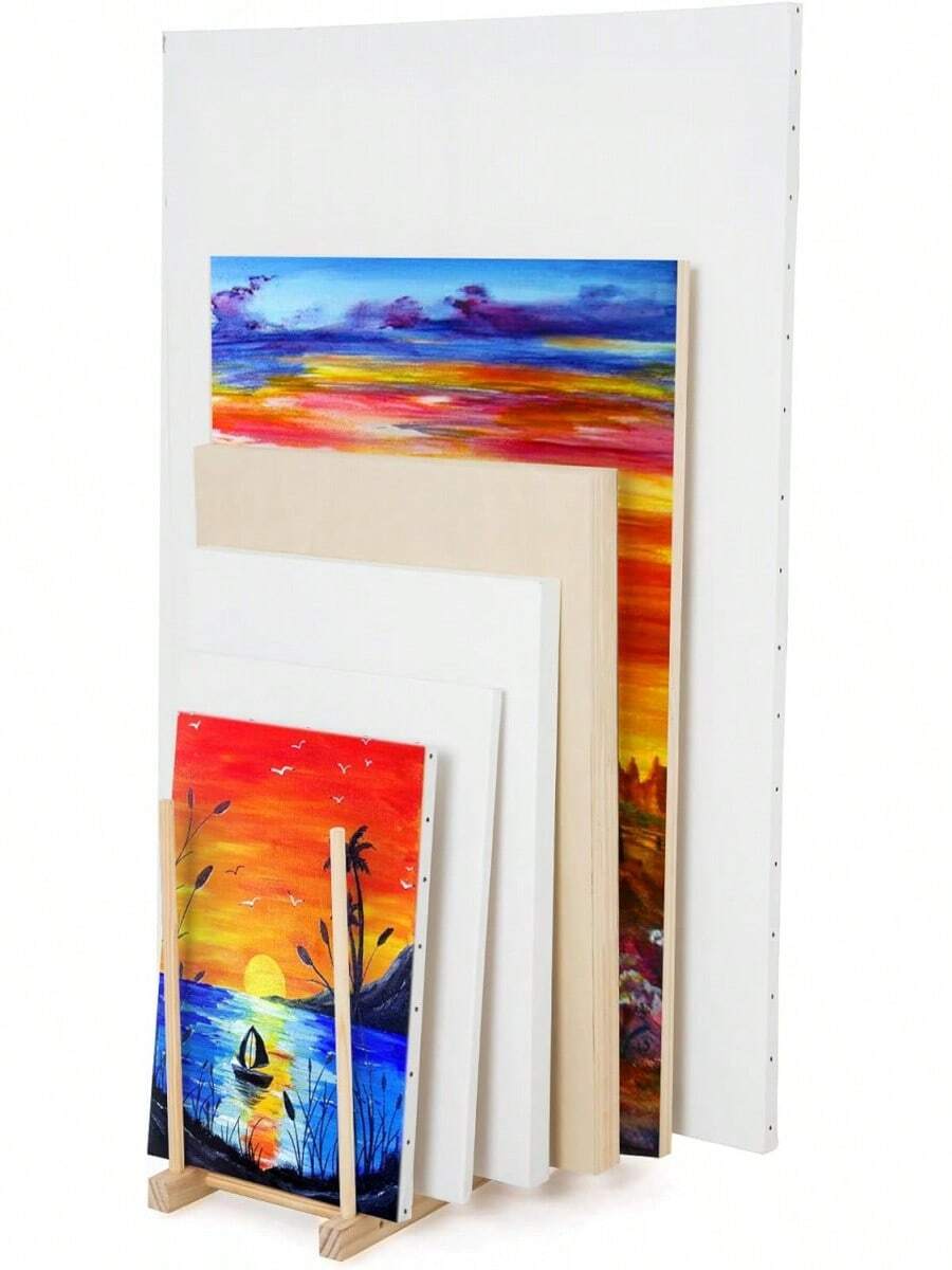 Falling In Art Large Wooden Art Storage Rack - Canvas Drying Stand For ...