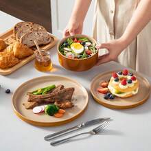 vancasso 12 Pieces Dinnerware, Round Plate, Dinner Plate, Dessert Plate ...