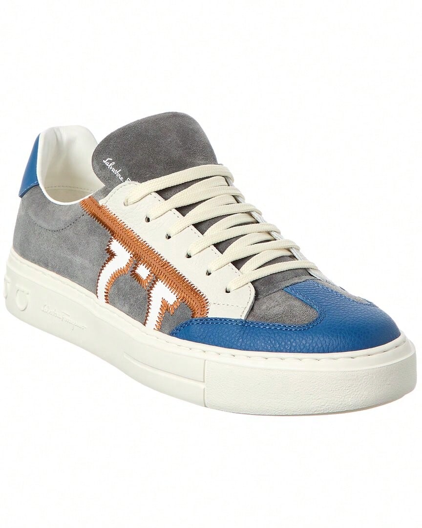 Ferragamo Borg 5 Suede & Leather Sneaker | SHEIN USA