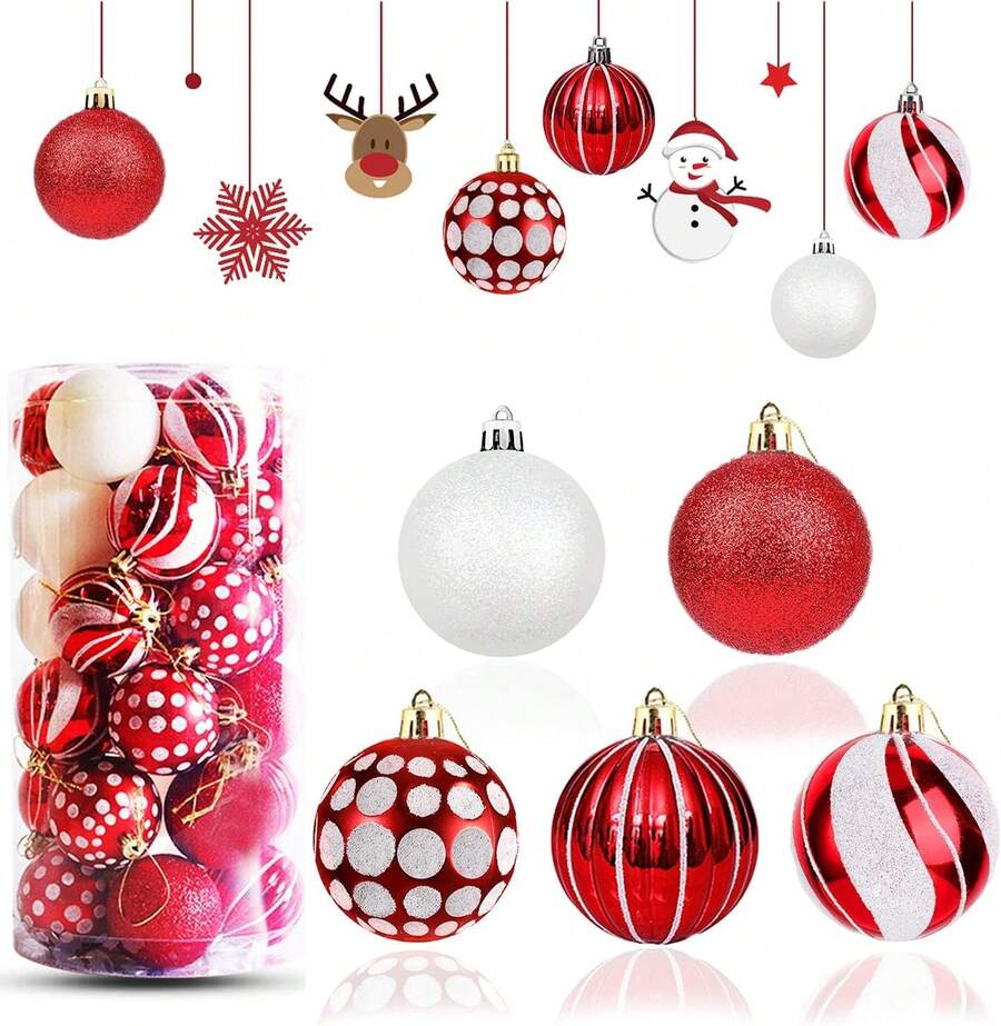Rot Weisse Christbaumkugeln