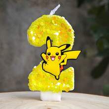 Pokémon Pikachu Cartoon Number Candles (0-9) – Birthday Plug-In Cake ...