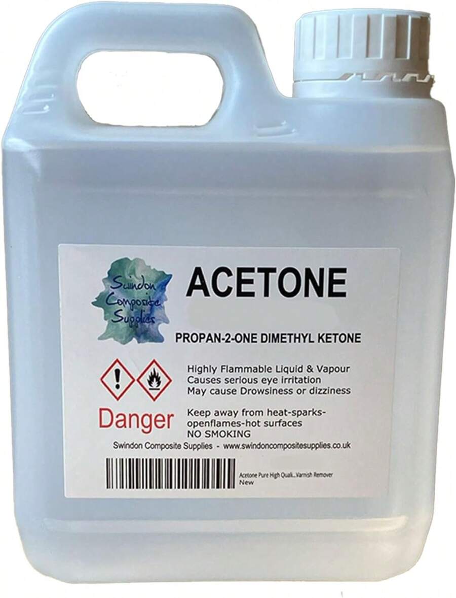 Acetone - Nail Varnish Remover- Solvent & Degreaser - 1Litre - 1000ml ...