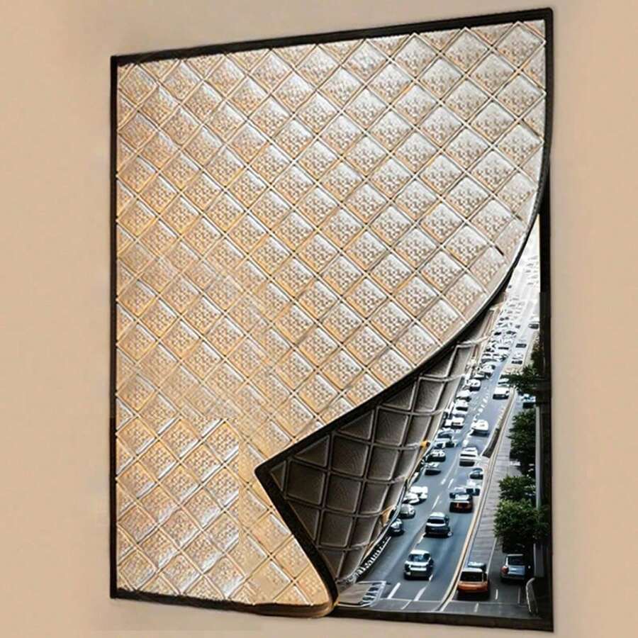 1pc Winter Thermal Insulation Window Curtain, Easy Removable Window ...