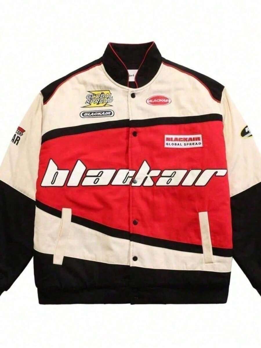 Varsity Jacket Motorcycle Jacket Men Racing Jacket Baseball Oversized ...