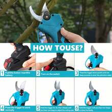 Electric Pruning Shears 30mm Garden Cordless Electric Secateurs ...