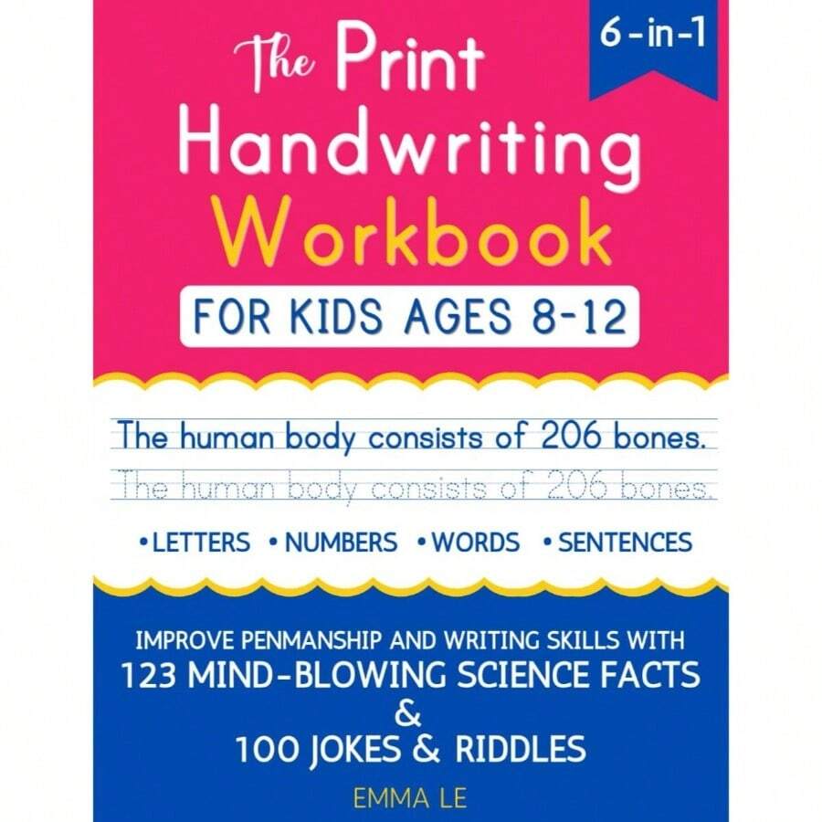Print Handwriting Workbook Ages 8 - 12: Improve Your Penmanship And ...