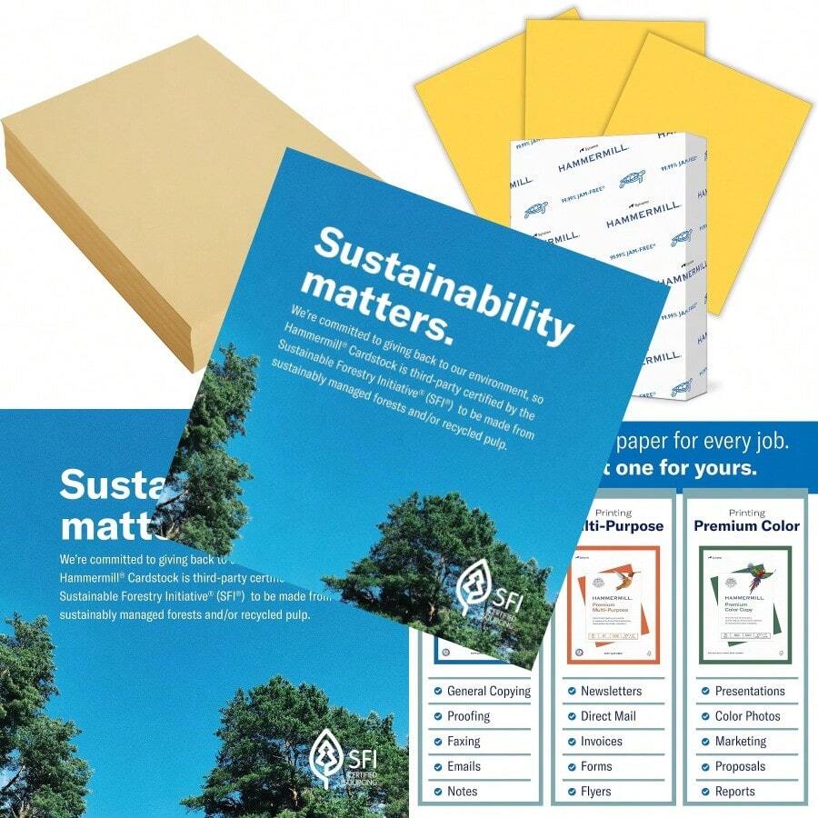 Hammermill Colored Paper 20 Lb Goldenrod Printer Paper 8.5 X 11 1 Ream ...