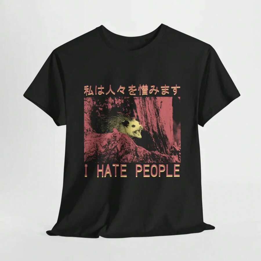I Hate People Opossum T-Shirt | SHEIN UK