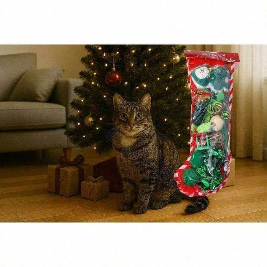 15pcs Interactive Cat Toys (Bells + Plush Mice + Teaser Wands + Plush ...