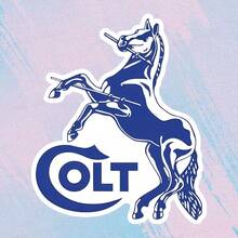 Blue Colt Firearms Vinyl Decal - Durable White Sticker For Car Windows ...