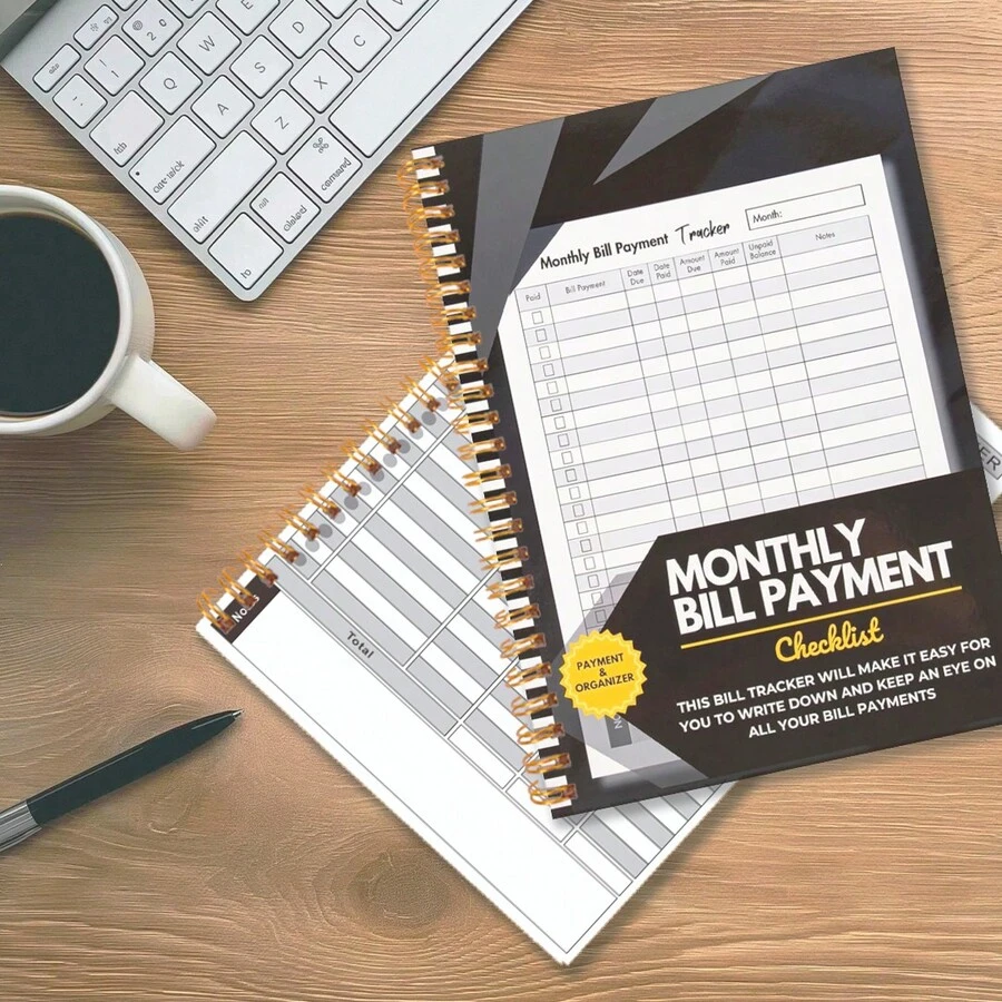 1pc Spiral-Bound Bill Tracking Notebook: Monthly Bill Payment Checklist ...