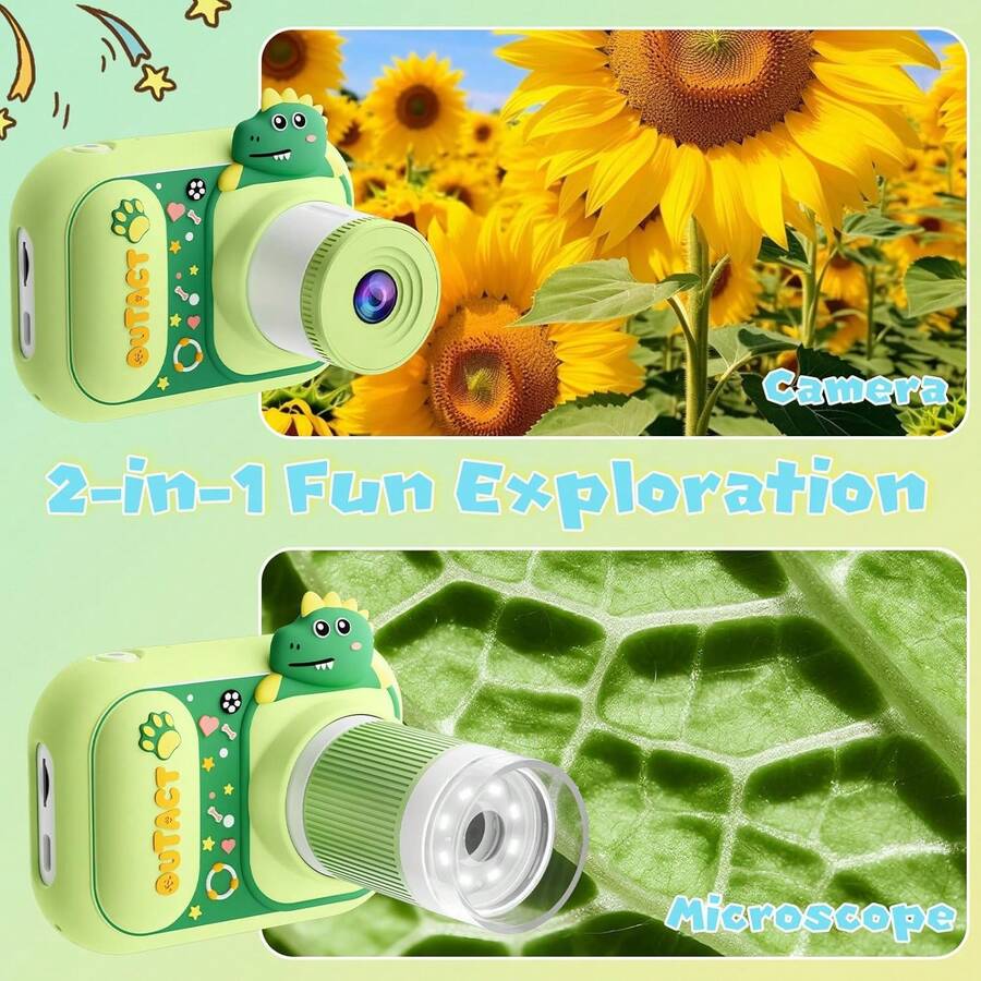 2 In 1 Microscope For Kids & Video Camera, 1000X Digital Microscope ...