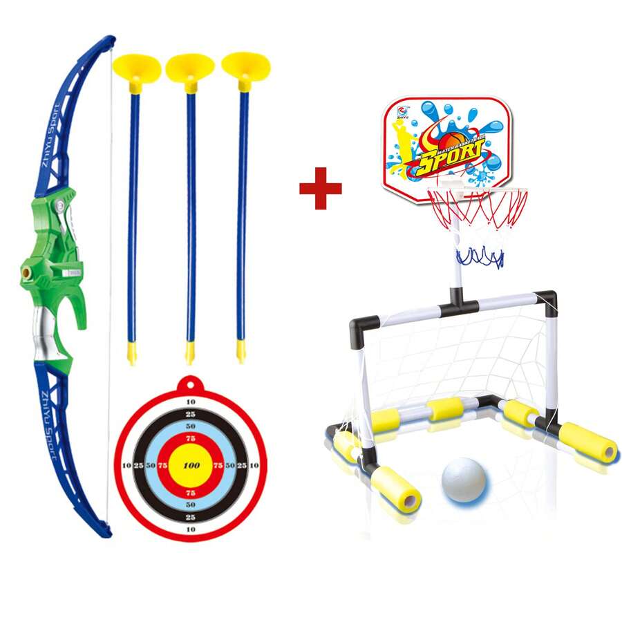 Kids Archery & 2-In-1 Floating Pool Sports Toy Set - Children's Archery ...