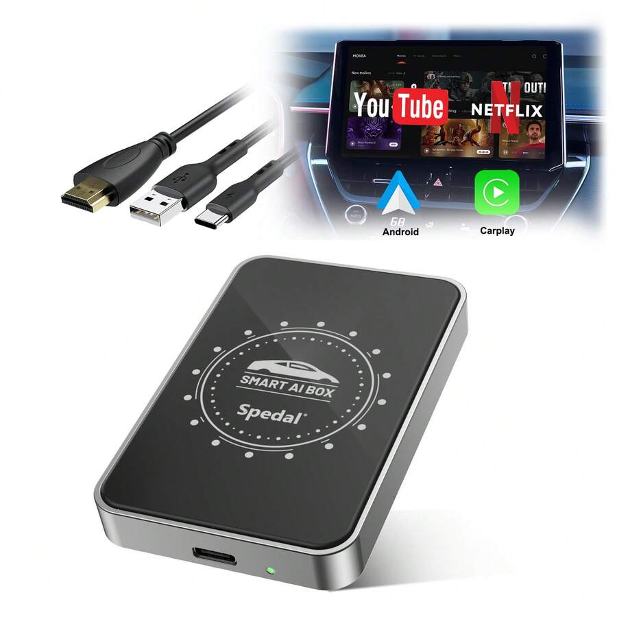 Spedal Adaptador CarPlay | Caja inteligente inalámbrica para CarPlay ...