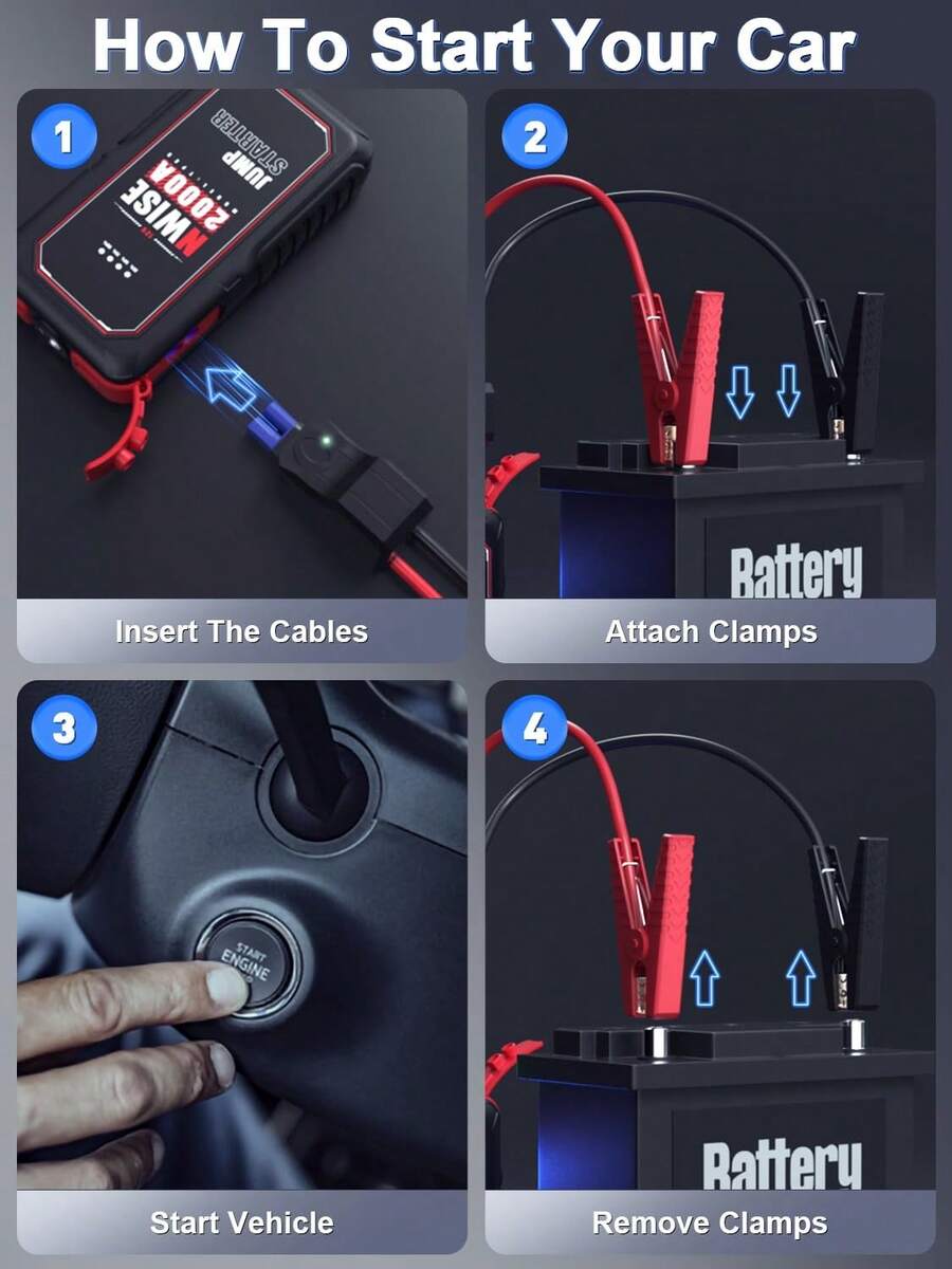 Jumper Starter Clamps Intelligent Automotive Emergency Booster Clamp ...