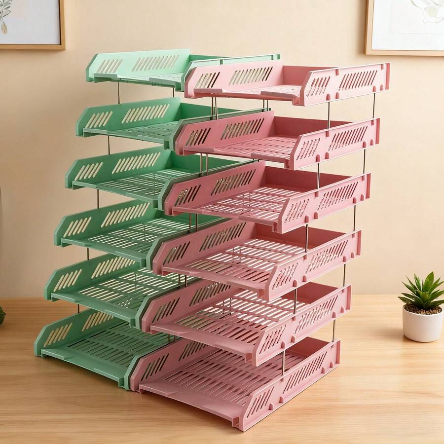 Desktop File Holder, Document Tray, Office Supplies Organizer, Simple ...