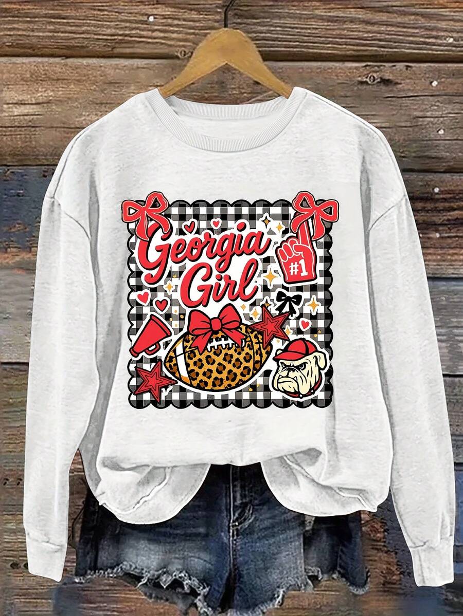 Men&Women's Georgia Bulldogs Graphic Sweatshirt - Black & Red Checkered ...
