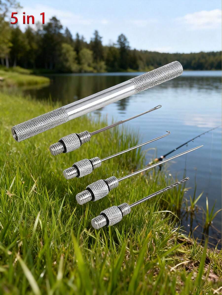 5-In-1 Carp Fishing Rigging Bait Needle Kit Tool Set Bait Boilie Drill ...