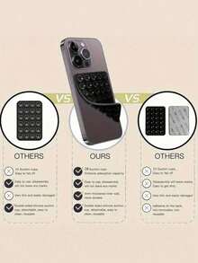 1pc Silicone Phone Sticky Grip Handle, Suction Phone Case Stand, Hands ...