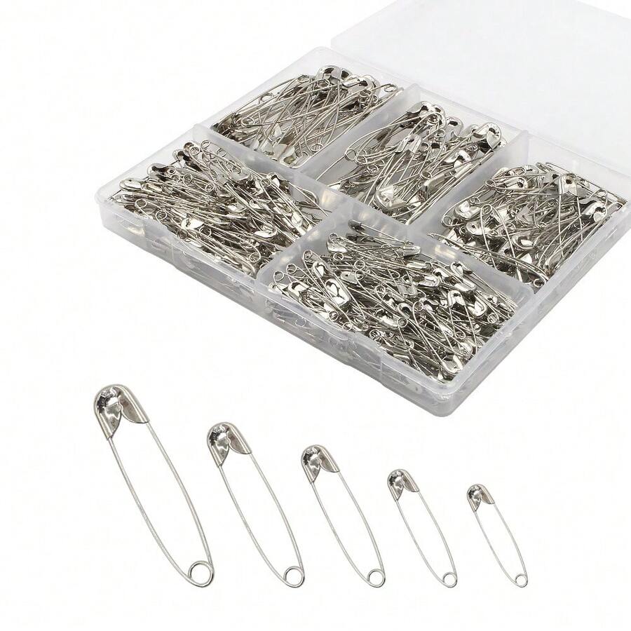 380pcs Safety Pins, Various Safety Pins, Silver, Safety Pins, Small ...