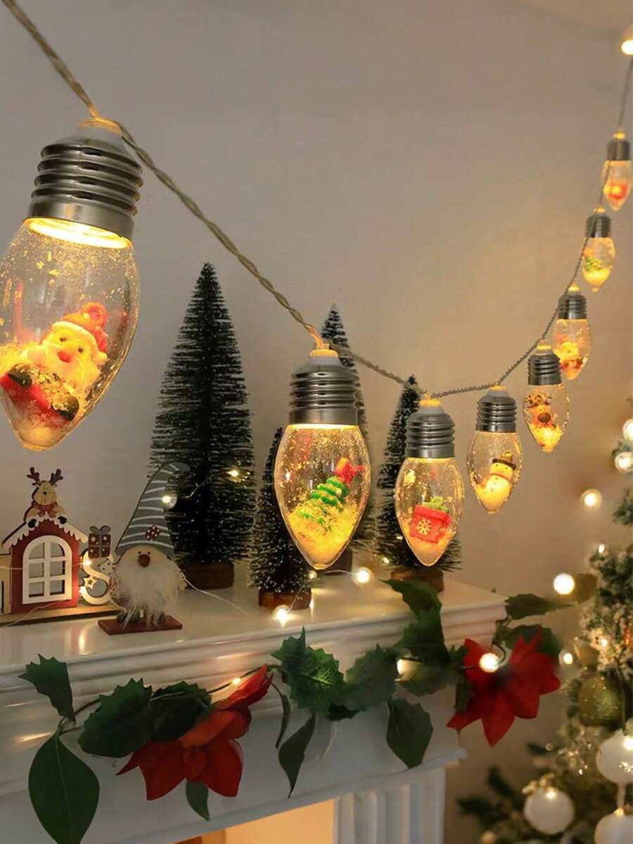 1PC Christmas Tree String Light -10 LED Vintage Xmas Bubble Lights ...