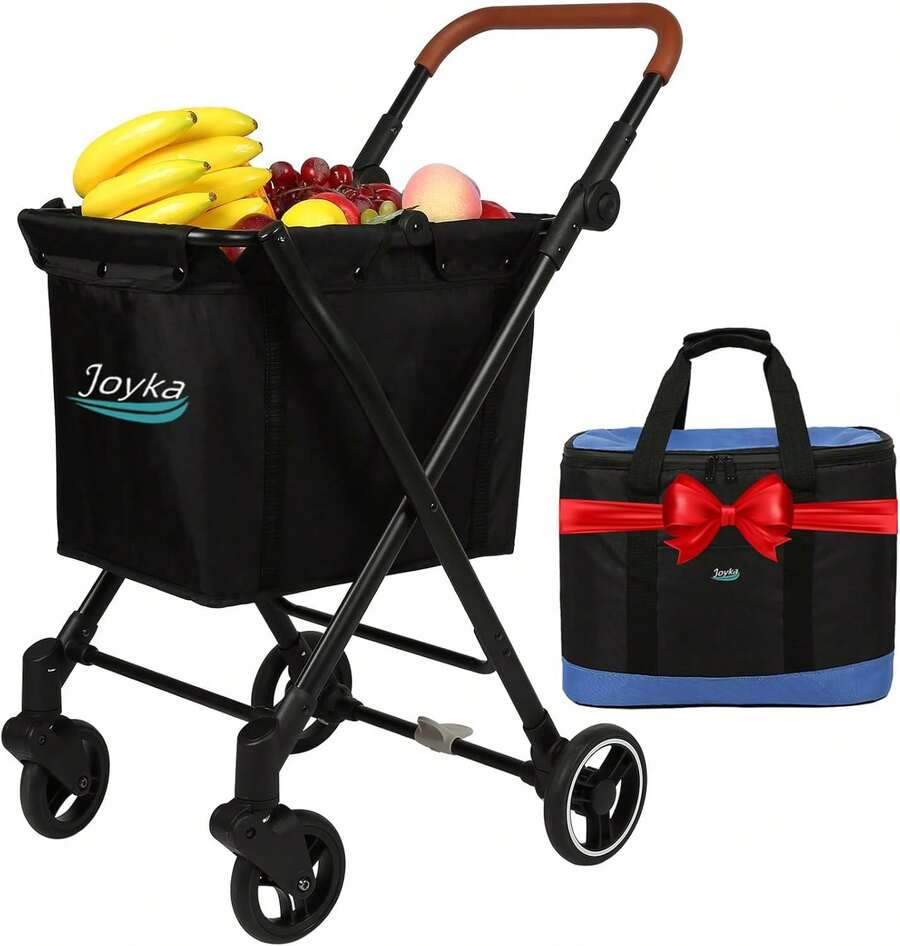 Collapsible Shopping Cart With Folding Cooler Bags, Shopping Trolleys ...