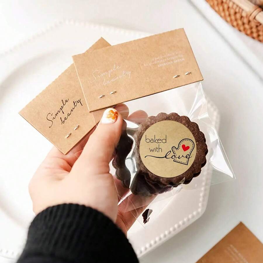 1 Pcs Kraft Paper Roll Sealing Stickers, Craft Packaging, Handmade ...