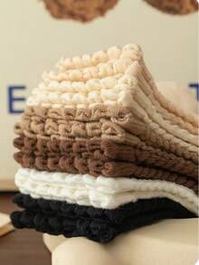 6 Pairs Women's Solid Color Diamond Pattern Ankle Socks - Breathable ...