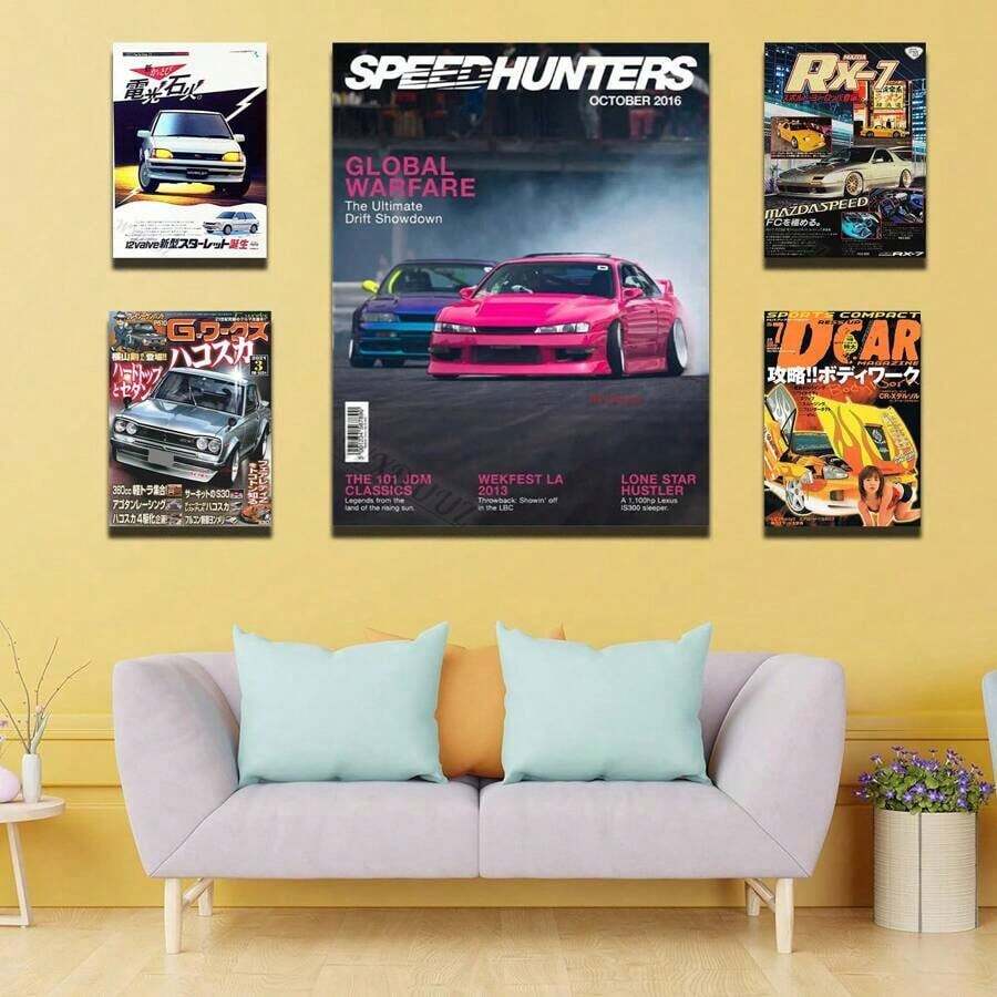 1pc 80S Retro Japanese Cars GTR JDM Racing Magazine Cover Pictures For ...