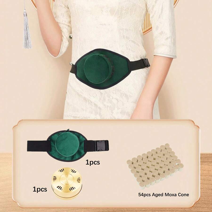 Simple Moxibustion Kit, Including Smokeless Cloth Cover, Copper Box, 54 ...