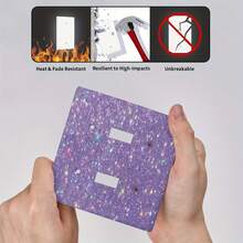 1pc Purple Glitter Decorative Wall Switch Plate, Single/Dual Outlet ...