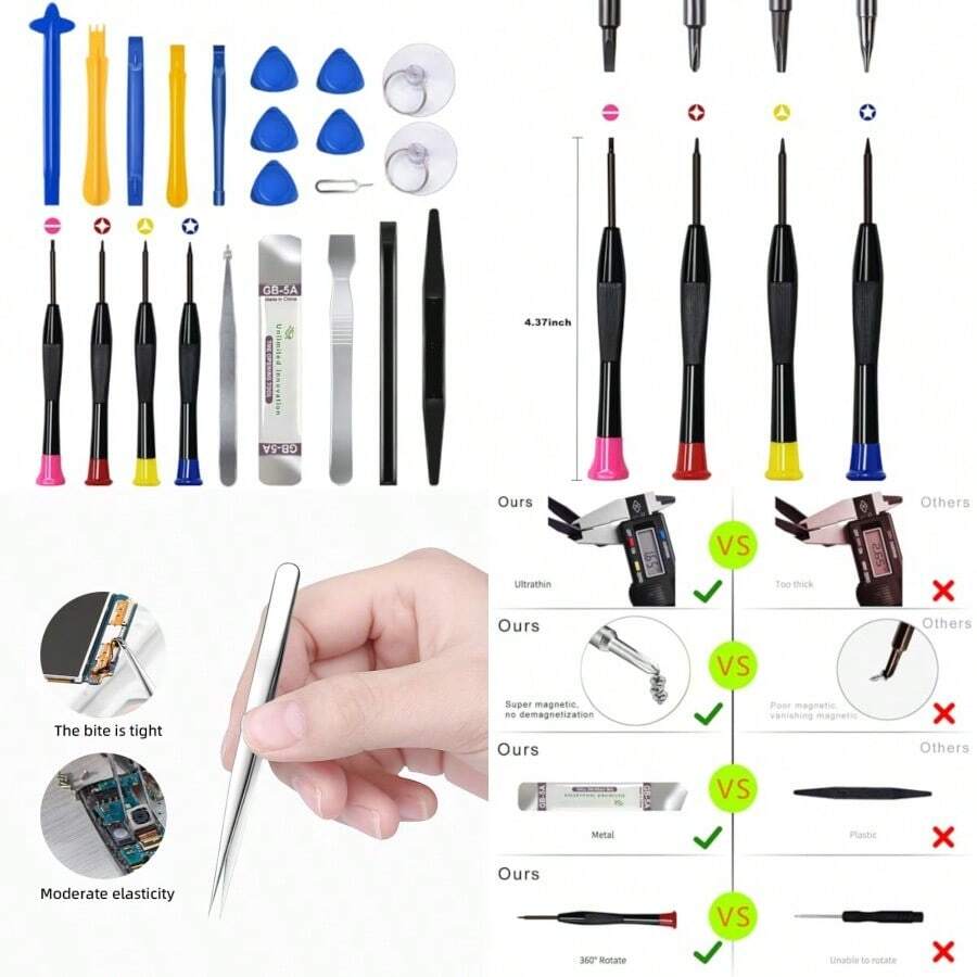 22 Piece Professional Electronics Opening Pry Screwdriver Set Multiple ...