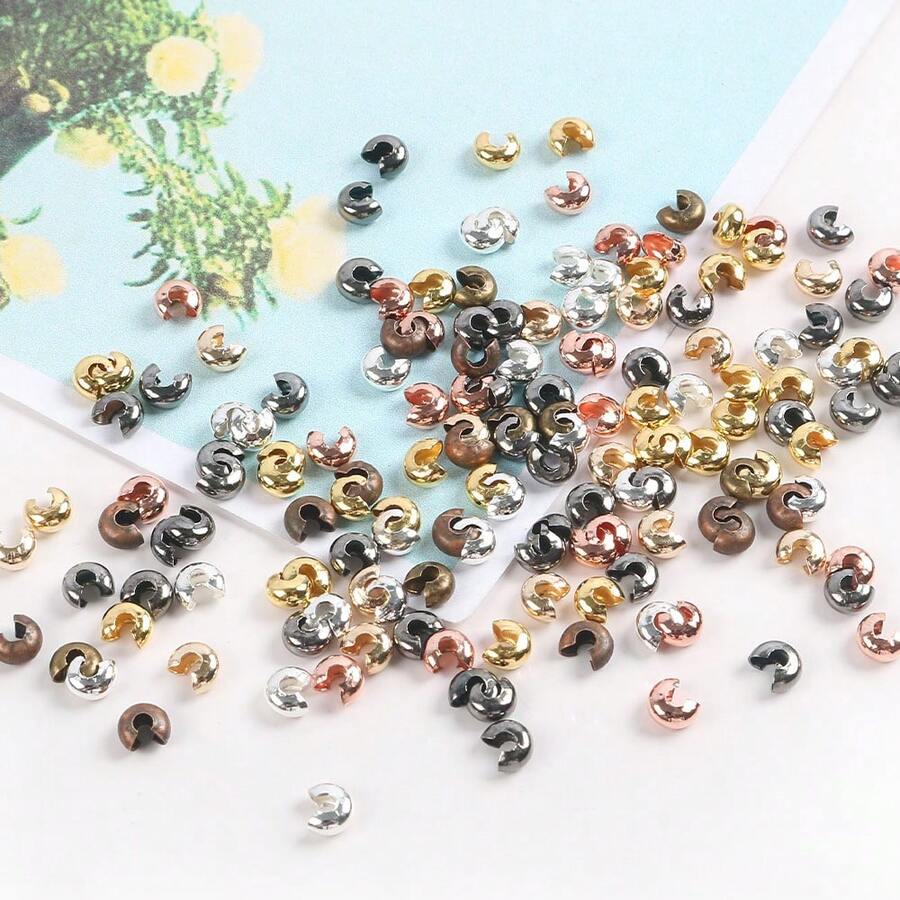 100pcs 3mm Alloy Crescent Shaped Spacer Beads For DIY Jewelry Making ...