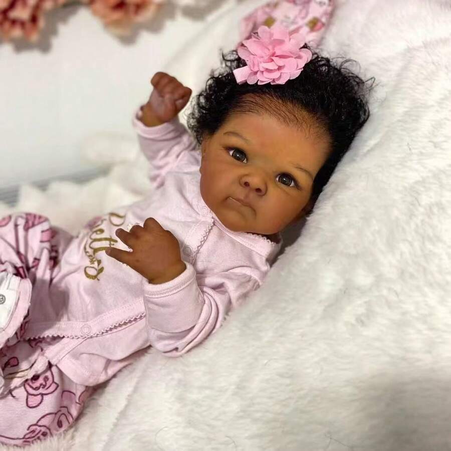 BNNPUU Reborn Baby Dolls Black-20 Inch Girl African American Realistic ...