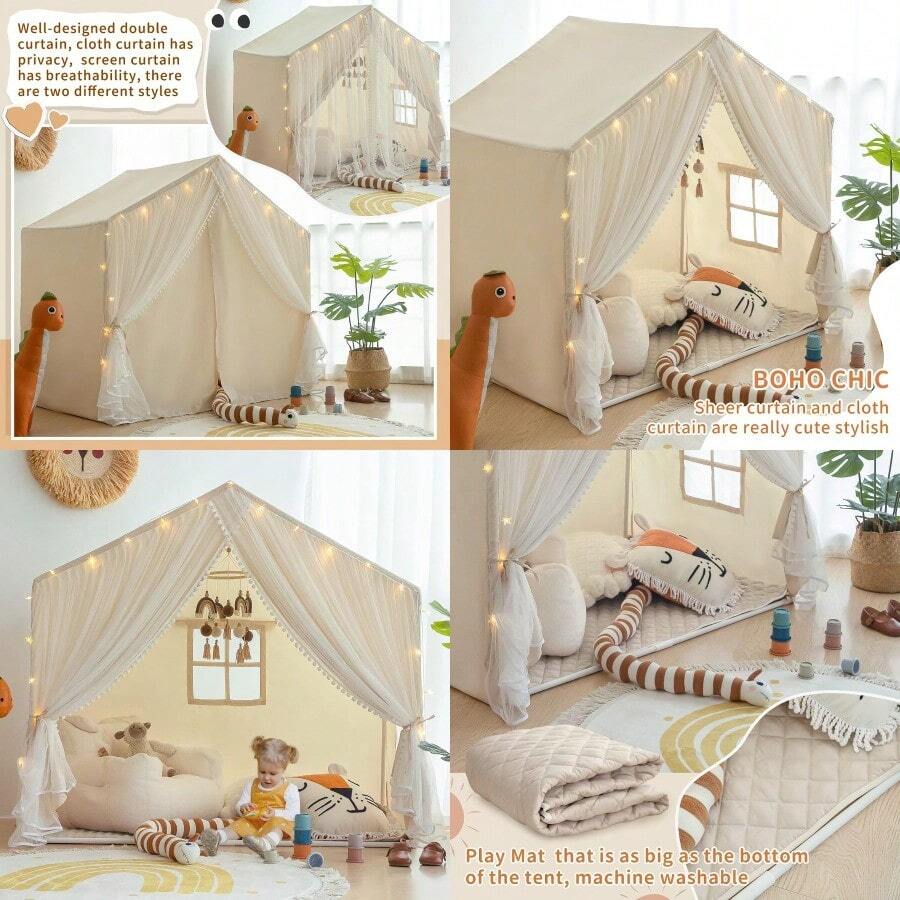 Tienda de campaña con colchoneta acolchada, tienda grande tipo castillo ...