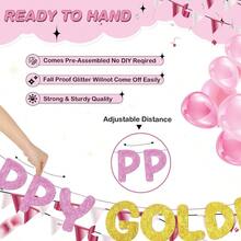 Pre Strung Happy Golden Birthday Glitter Stay Golden Party Decorations ...