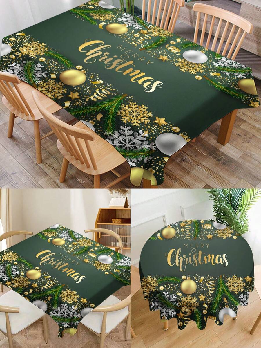 1pc Christmas Pattern Printed Tablecloth, Cartoon Tablecloth Modern ...