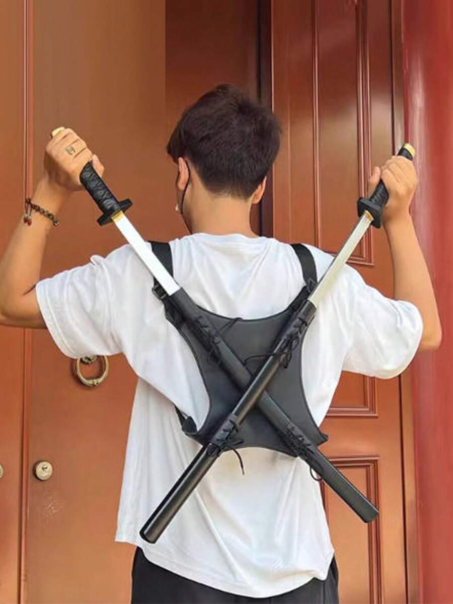 1pc Deadpool Adjustable PU Leather Double Sword Strap, Cosplay ...