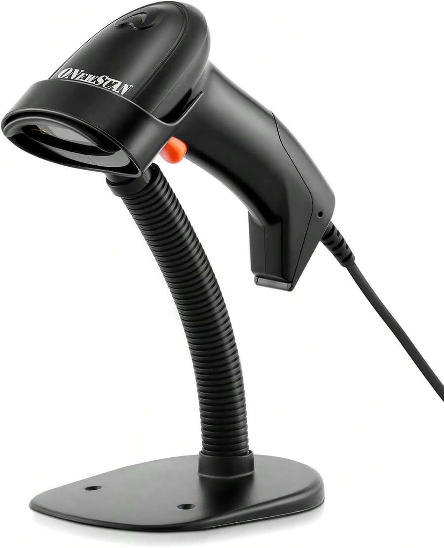 USB 1D Barcode Scanner, Handheld Wired Laser Barcode Reader With Stand ...