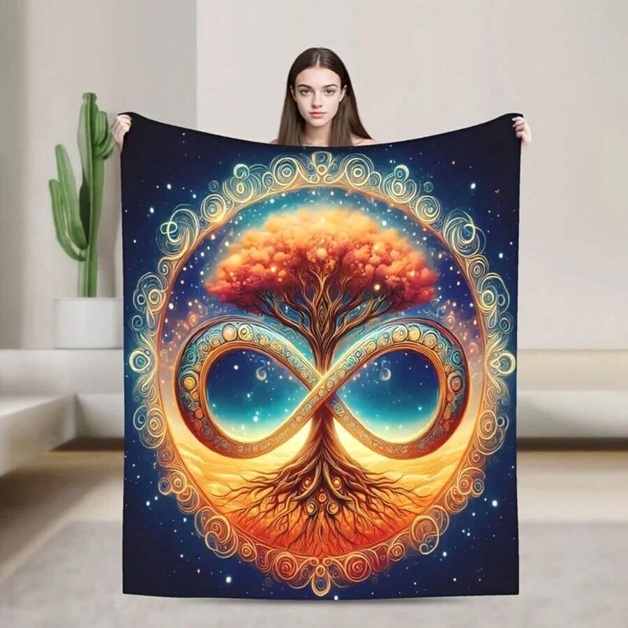 Eternal Life Symbol Fran Velvet - Vibrant Space Tree Design, Perfect ...