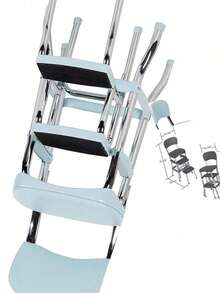 COSCO Stylaire Retro Chair + 2-Step Step Stool With Pull-Out Steps, 7 ...