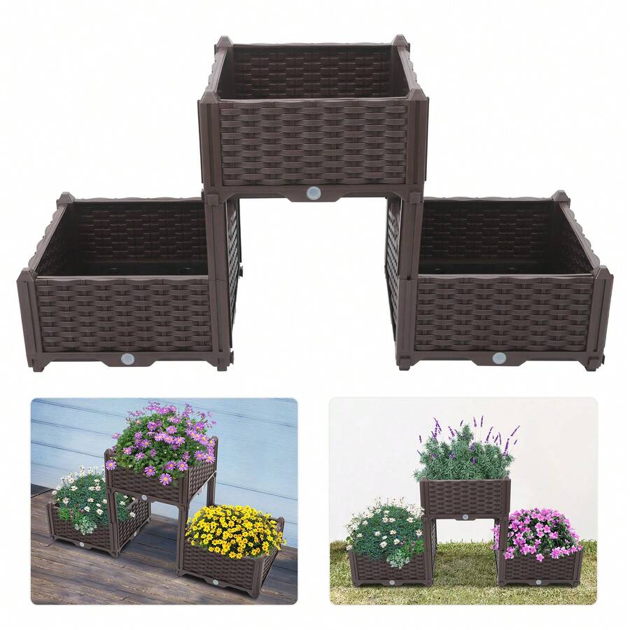 Raised Garden Bed, Planter Raised Beds Outdoor Plants Raised Garden Bed ...