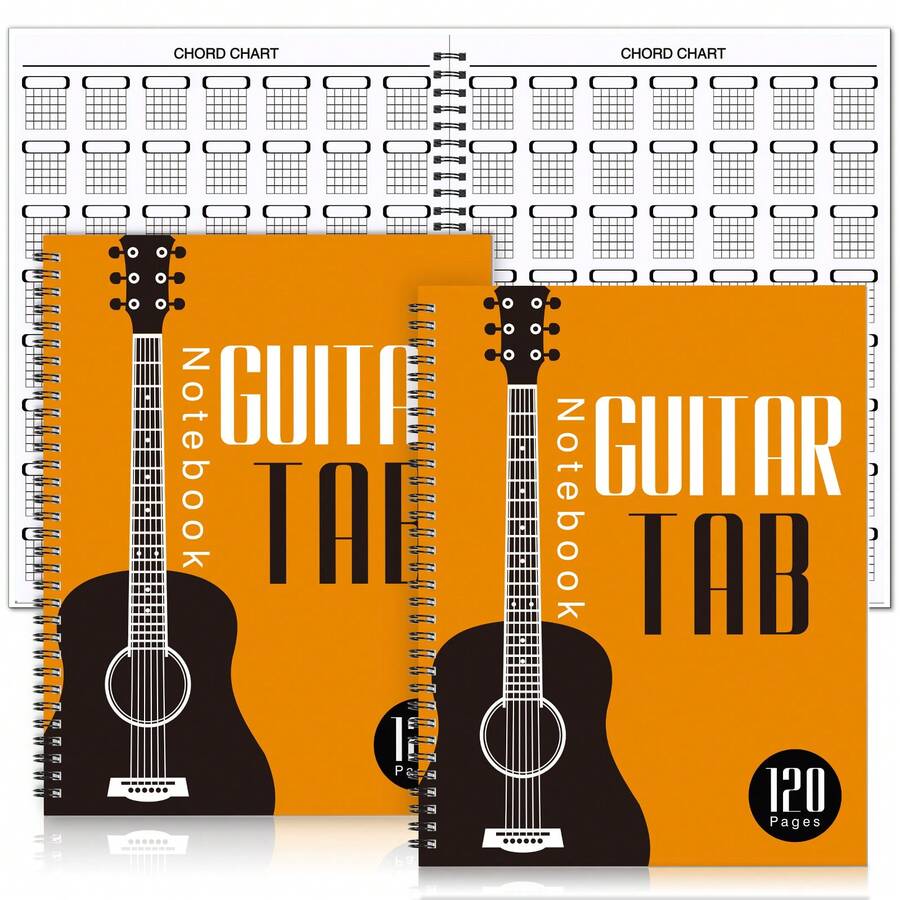 2 Pcs Guitar Tab Notebook 8.3 X 11inch Guitar Music Tablature Journal ...