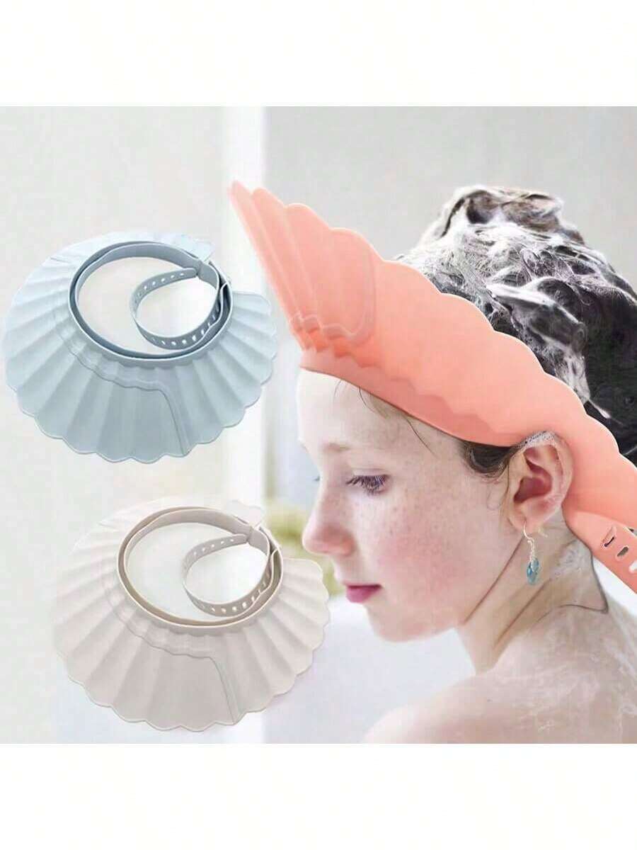 1 Pc Baby Shower Cap Shield, Pink Bathing Cap Bath Hat Bathing Silicone ...