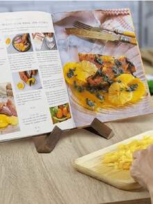 1pc Handmade Cookbook Stand, Rustic Farmouse Wooden Recipe Book Holder ...